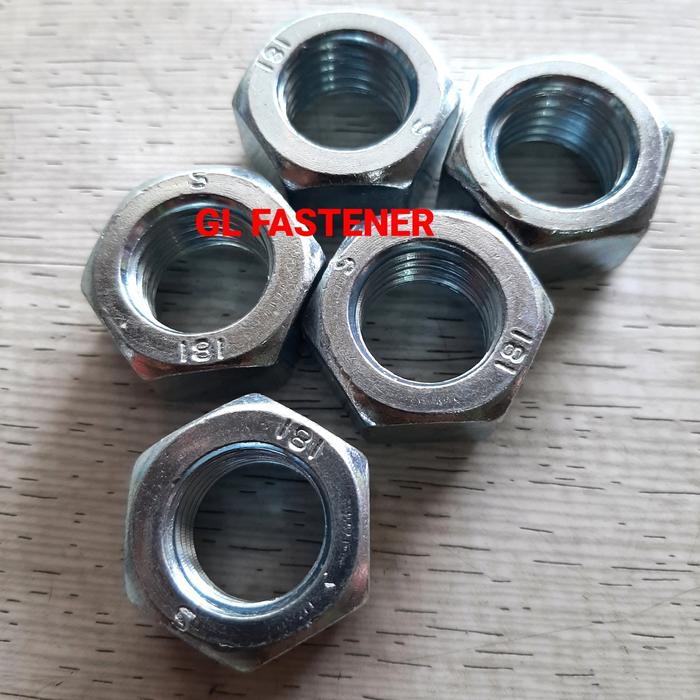 Jual Mur M16 Putih Hex Nut Besi Kunci 24 Drat 2.0 Putih Grade 4.6 ...