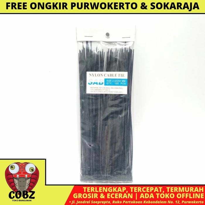 Jual 2.5 MM x 200 MM / SAB Kabel Cable Ties Tali Ripet 20 CM Hitam Pack ...