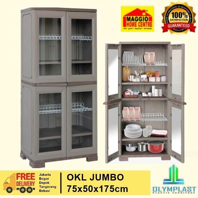 Jual lemari piring plastik 2 tingkat - rak piring - okl jumbo ...