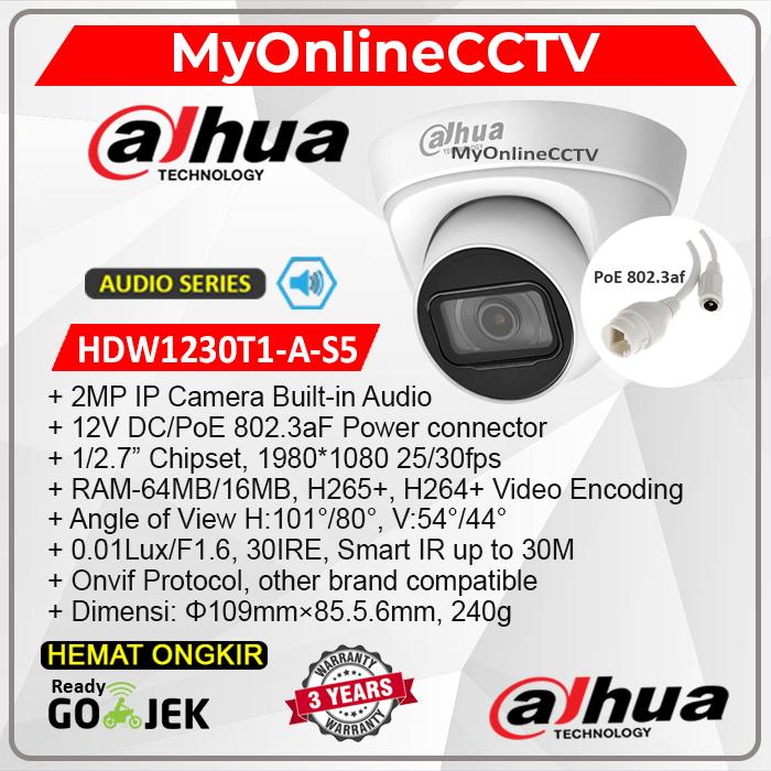 Promo IPC-HDW1230T1-A-S5 Audio Dahua IP Camera CCTV Indoor 2MP PoE Cicil 0% 3x - Jakarta Barat ...