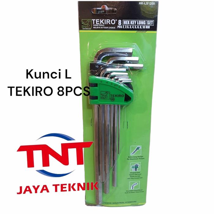Jual KUNCI L SET PANJANG TEKIRO 8 PCS / HEX KEY LONG SET 8 PCS TEKIRO ...