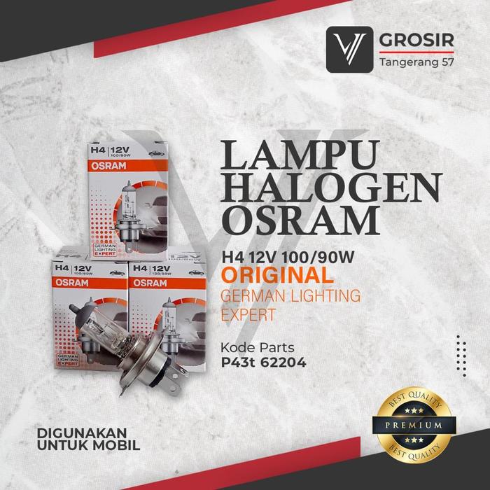 Jual BOHLAM LAMPU HALOGEN OSRAM H4 12V 100/90w GERMAN ORIGINAL 62204 ...