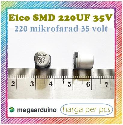 Jual Capacitor Elco SMD 220uf 35v Kapasitor Elko 220 uf 35 v - Kota ...