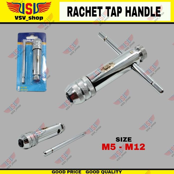 Jual Gagang Hand Tap Rachet 5mm-12mm Stang Tap Handle Tap Rachet M5-M12 ...
