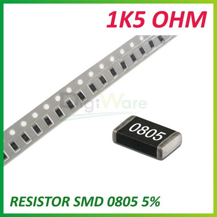 Jual Resistor SMD 1K5 1.5K OHM 0805 5% - Kota Surabaya - DigiWare Store ...