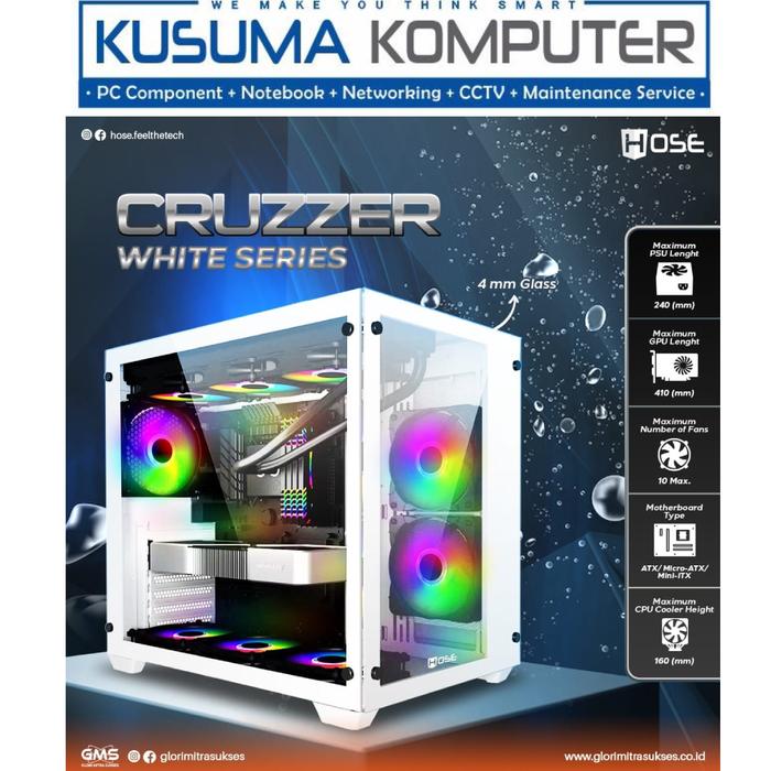 Jual Casing HOSE Cruzzer White Tempered Glass Casing PC - Kab. Sleman ...