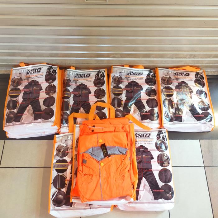 Jual Jas Hujan Axio 882 Original / Mantel Axio / Rain Coat Axio Orange ...