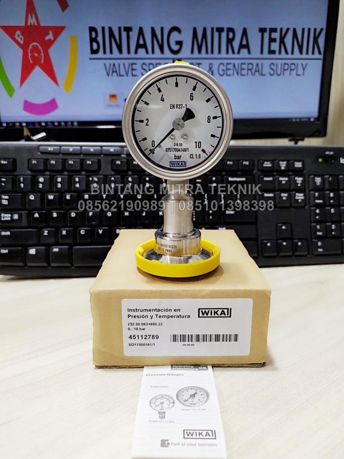 Jual PRESSURE GAUGE WIKA DIAPHRAGM SEAL 0 - 10 BAR - Kota Bandung ...