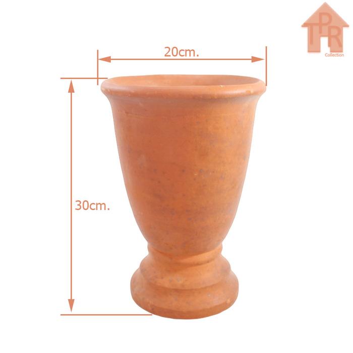 Jual Vas Bunga Model Trophy Bokor Terakota Gloss/Aged T30 Krat Kayu ...