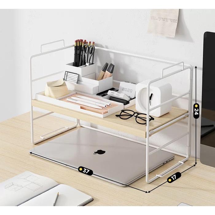 Jual Rak Buku Laptop Organizer Kayu Besi Susun Minimalis Kuat Kokoh ...