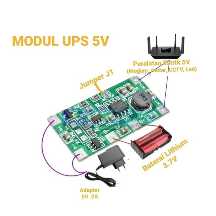 Jual Modul rangkaian UPS 5v DC untuk Baterai Li ion 18650 Power Mati ...