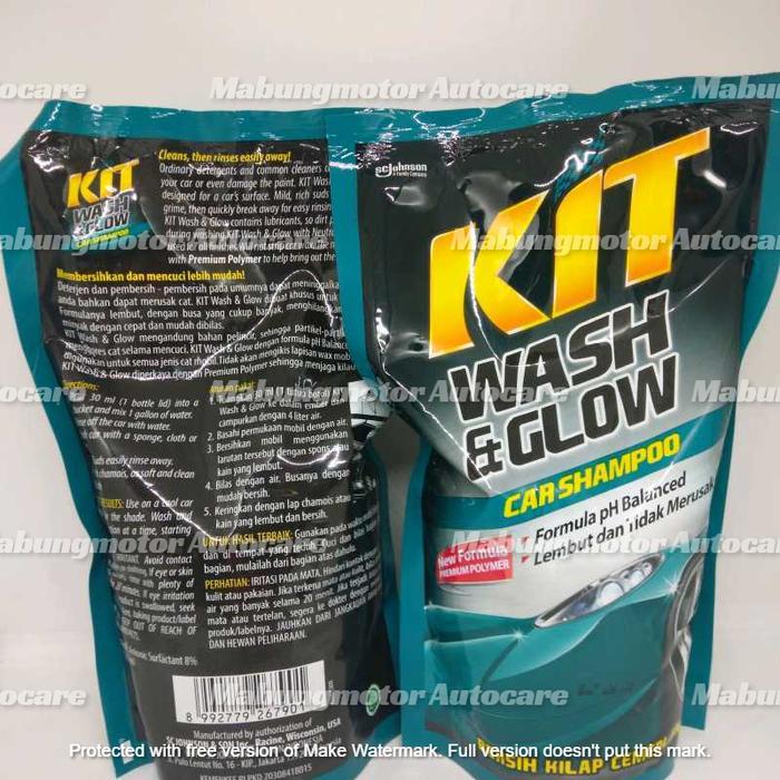 Jual KIT Wash & Glow Pouch Car Wash Shampoo Mobil & Motor 720 mL ...