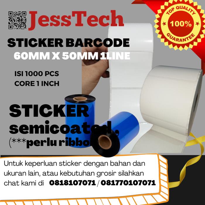 Jual STICKER BARCODE 6X5cm Label 60x50 mm 6 x 5 stiker barkot rekam ...