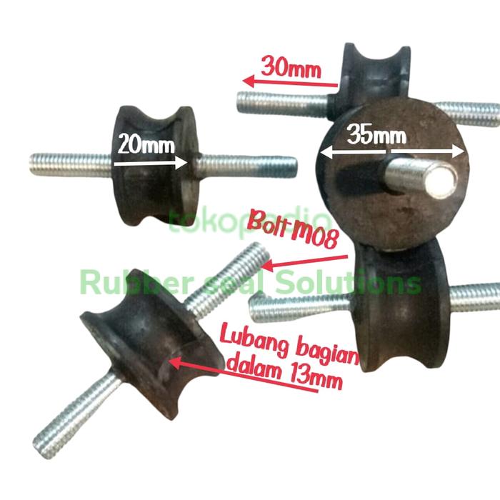 Jual karet engine mounting double baut M08 karet mounting alas dudukan ...