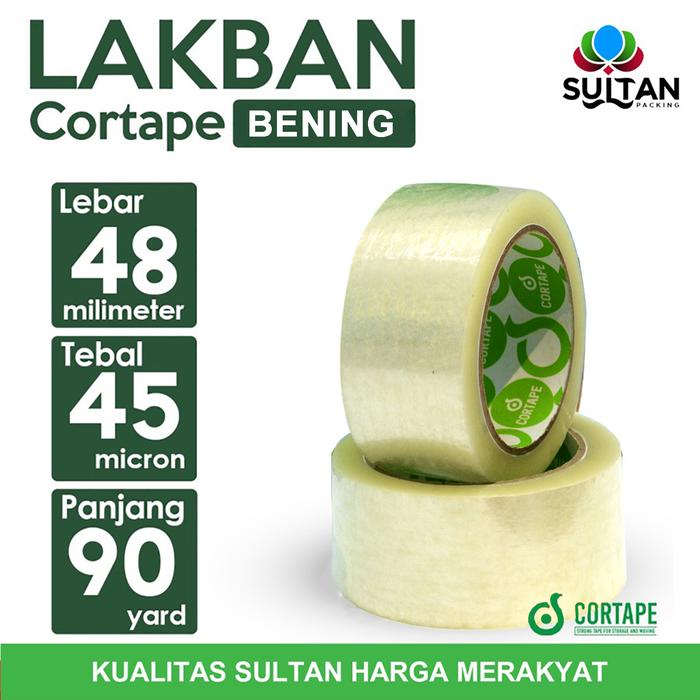 Jual Lakban Cortape Bening 48 mm x 90 yard Satuan - Bening, 48mm x ...