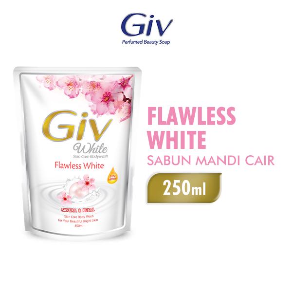 Jual Giv White Sabun Mandi Cair Sakura & Pearl Pouch 250 ml - - Wings Official Store | Tokopedia
