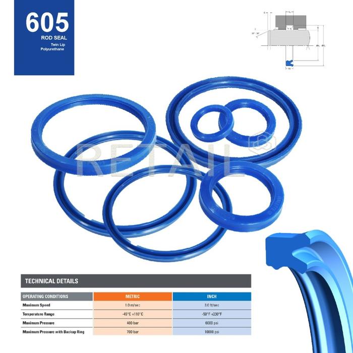 Jual ROD SEAL 4610500 TYPE 605-60*70*6 PU (HALLITE) - Jakarta Barat ...