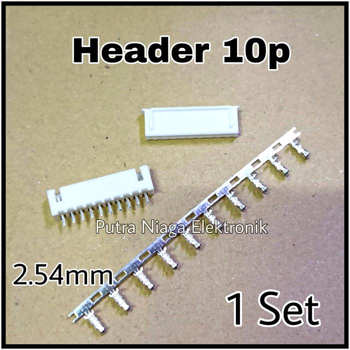 Jual (1 Set) Konektor Header 10 Pin 2.54mm JST XH 10p Male Female isi ...