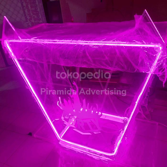 Jual meja dj akrilik club nyala lampu led bening table cafe perform ...