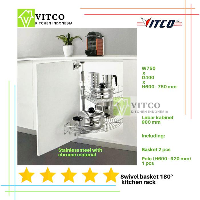 Jual VITCO 180º Swivel Basket Kit / Rak dapur putar 180 derajat ...