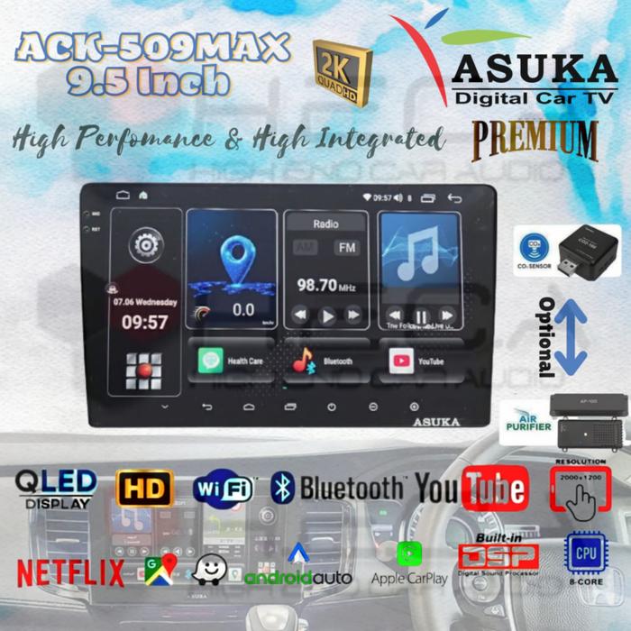 Jual ASUKA ACK-509 MAX Head Unit 9,5 inch Premium 2K Android Tape ACK509 - Kota Depok - High End ...