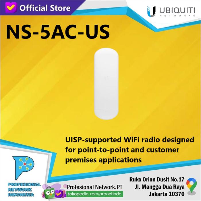 Promo UBIQUITI NS-5AC-US UISP airMAX NanoStation AC 5 GHz Radio Loco 5AC Cicil 0% 3x - Jakarta ...