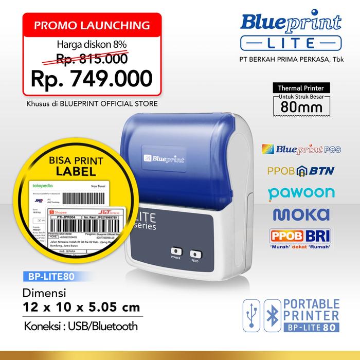 Jual Printer Thermal Portable Bluetooth BLUEPRINT LITE 80 (BP-Lite80 ...