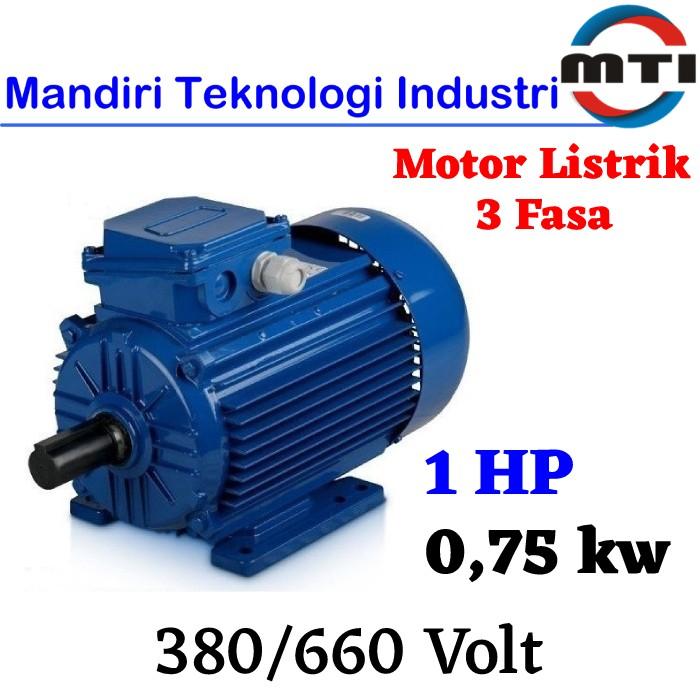 Jual Motor Listrik 3 Fasa 1 HP Elmot Dinamo Motor Star Delta 380/660 V ...