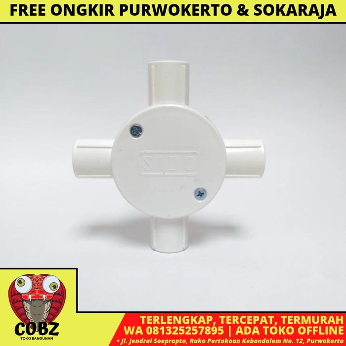 Jual 5/8 IN / SIDO Kris Dus Cabang 4 Way Tempat Kabel Plastik PVC Putih ...