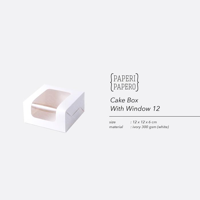 Jual Cake Box w/ Window (12x12x6 cm) - Kotak Packaging Kue Jendela (5 ...