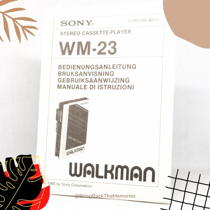 Jual Sony Walkman Cassette Player WM-23 Manual Instructions - Kota Bandung - bring back the ...