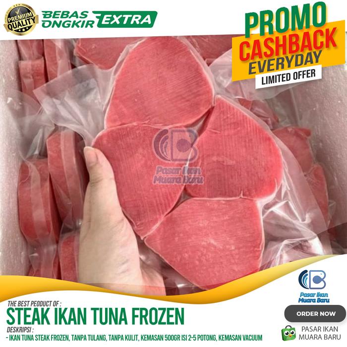 Jual Ikan Tuna Steak BEKU 500gr / Tuna Steak Boneless & Skinless Frozen ...