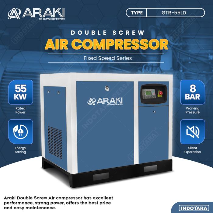 Promo Araki Heavy Duty Screw Compressor 55KW/75HP 8Bar GTR55LD Cicil 0% ...