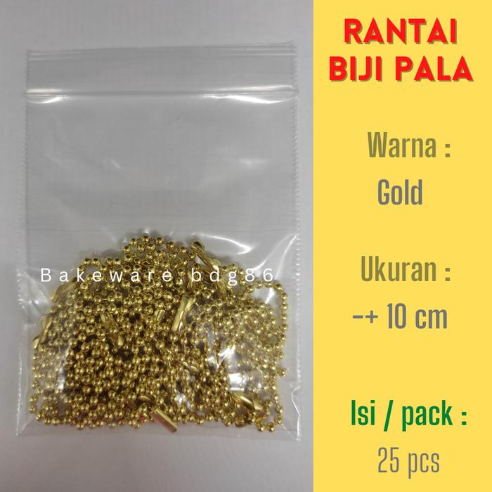 Jual GANTUNGAN RANTAI BIJI PALA / TALI HANGTAG 25 PCS UKURAN 10 CM ...