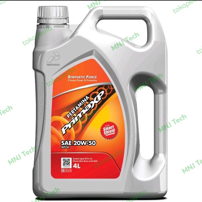 Jual OLI MESIN BENSIN PERTAMINA PRIMA XP SAE 20W-50 KEMASAN 4 LITER API ...