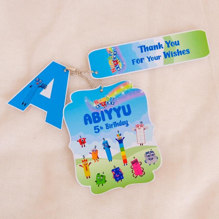 Jual Thank You Tag Card Birthday Kartu Ucapan Souvenir Number blocks 3 ...