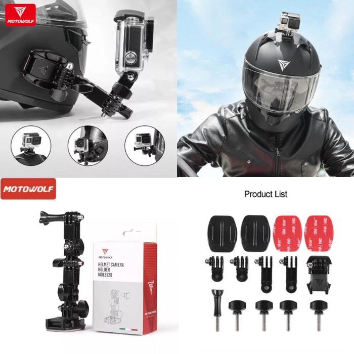 Promo Mounting Action Cam Helm MotoVlog Motowolf Dudukan Kamera Moto ...
