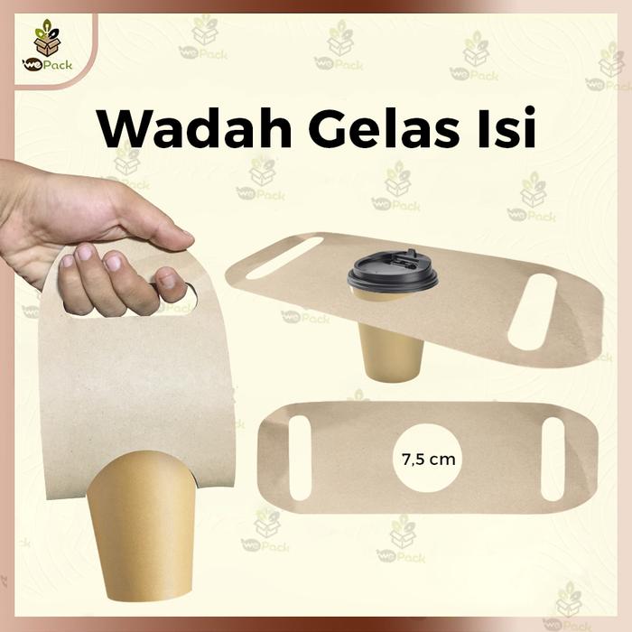 Jual Kantong gelas minuman paper bag hot cup holder isi 1 - Jakarta ...