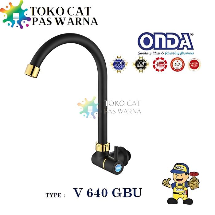 Jual Kran Tembok Wastafel Cuci Piring ONDA Hitam V 640 GBU - Kab. Bekasi - Toko Cat Pas Warna ...