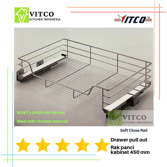 Jual Soft Close Drawer Pull Out 450 mm VITCO/Rak Panci Teko dapur ...