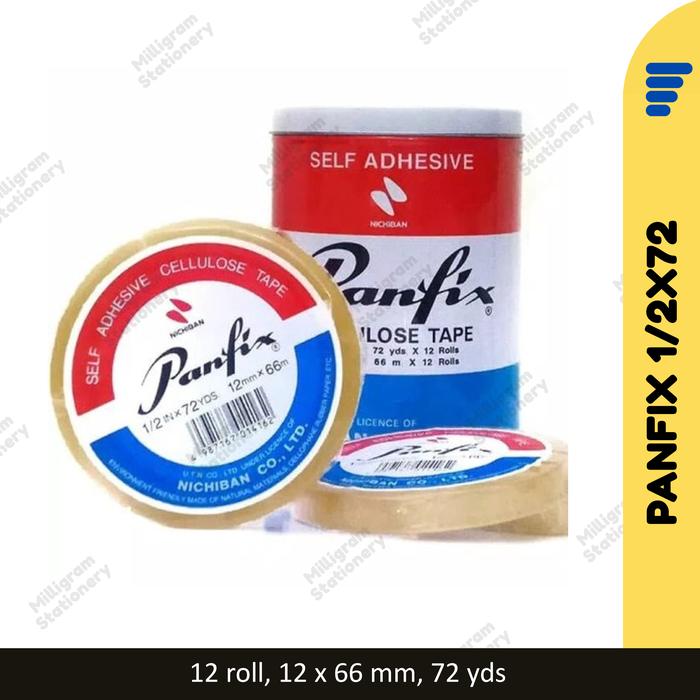 Jual Selotip Panfix Cellulose Tape 1/2x72 Yards/ Isolasi Bening ...