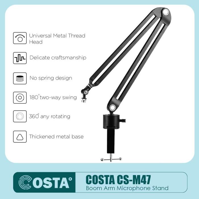 Jual COSTA CS-M47 Professional Stand Mic Adjust Microphone Boom Arm ...