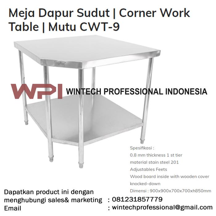 Jual CWT-9 Meja Dapur Sudut - Corner Work Table - Meja Sudut Stainless ...