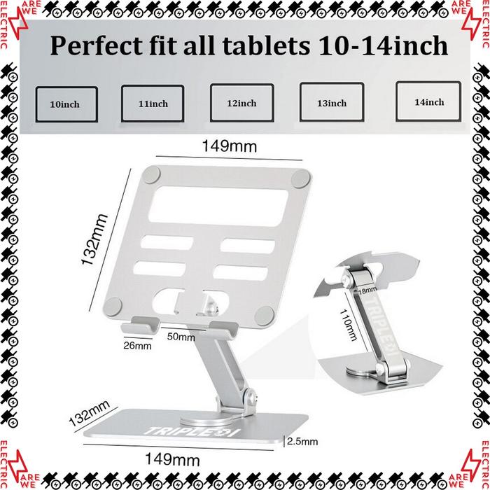 Jual stand holder big tablet ipad pro aluminium rotasi 360 meja kasir ...