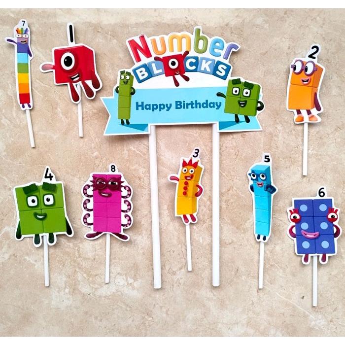 Jual topper kue ulang tahun happy birthday karakter numberblocks - Kota ...