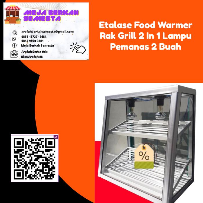 Jual Etalase Food Warmer murah Rak Grill 2 In 1 Lampu Pemanas 2 Buah ...