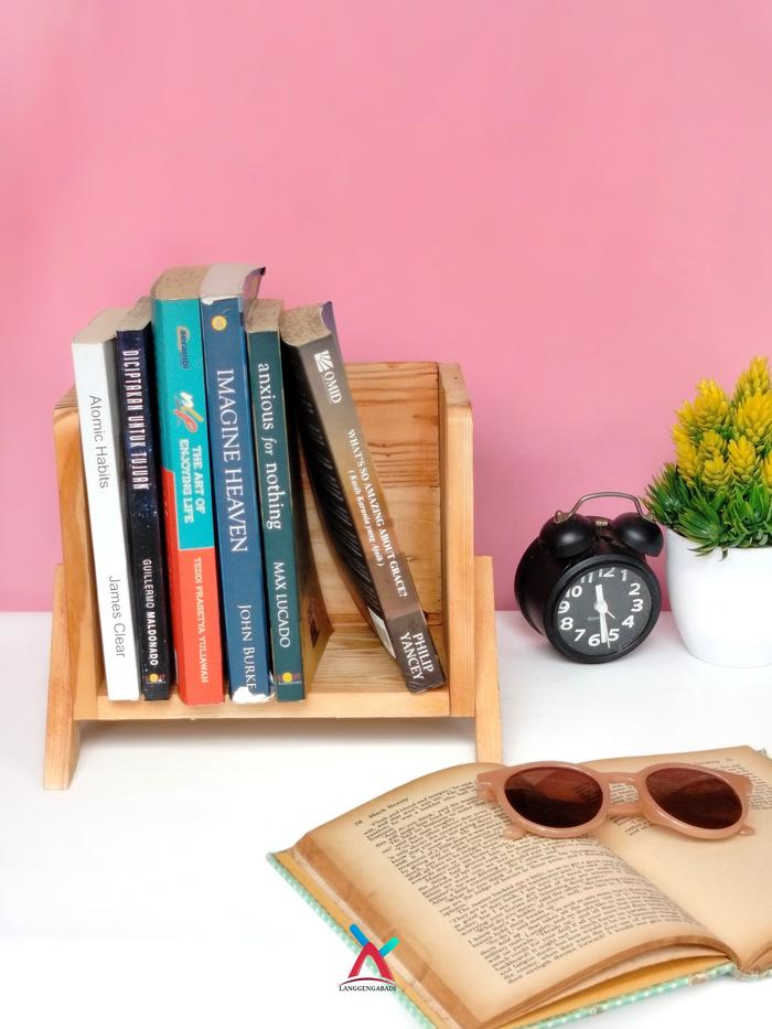 Jual Rak Buku Kayu Aesthetic | Rak Meja Kerja Minimalis | Rak kayu Meja ...