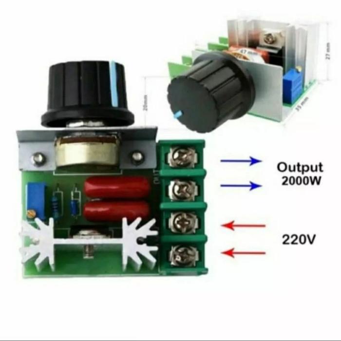Jual pengatur kecepatan putaran motor dimmer 2000W 220v stop kontak 2 ...