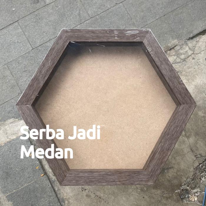 Jual Bingkai 3d Segienam Segi6 Segi Enam Polos Serat Kayu Dimensi Mahar ...