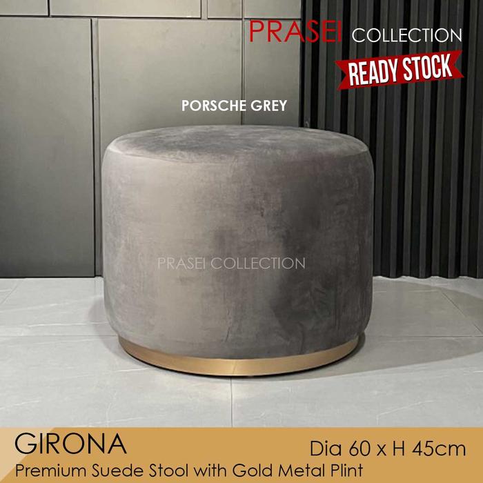 Jual GIRONA - Premium Suede Stool Kursi Bulat Bludru Kursi rias Kursi ...